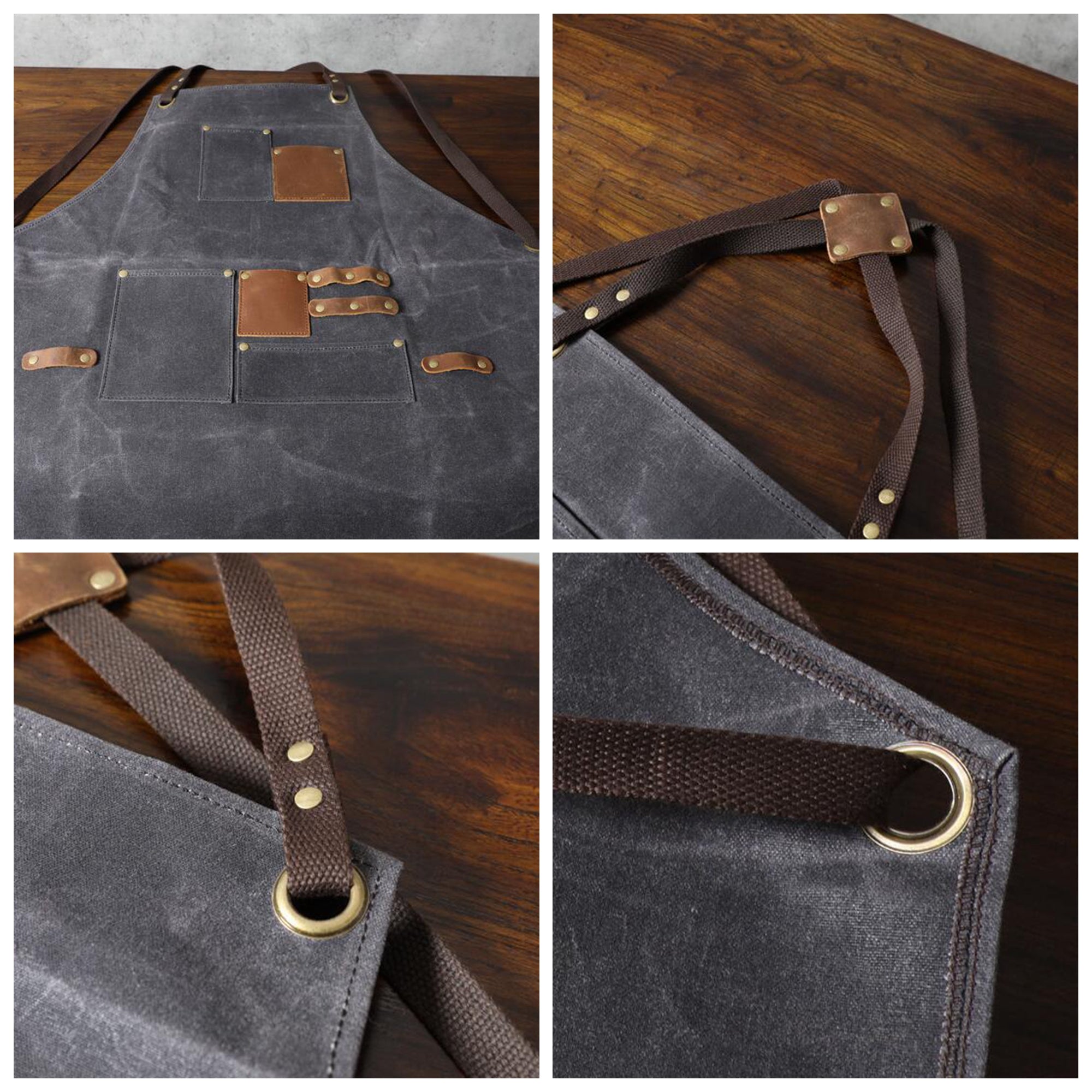 Personalized Unisex Workshop Apron with Pockets Side Loops Waterproof ...
